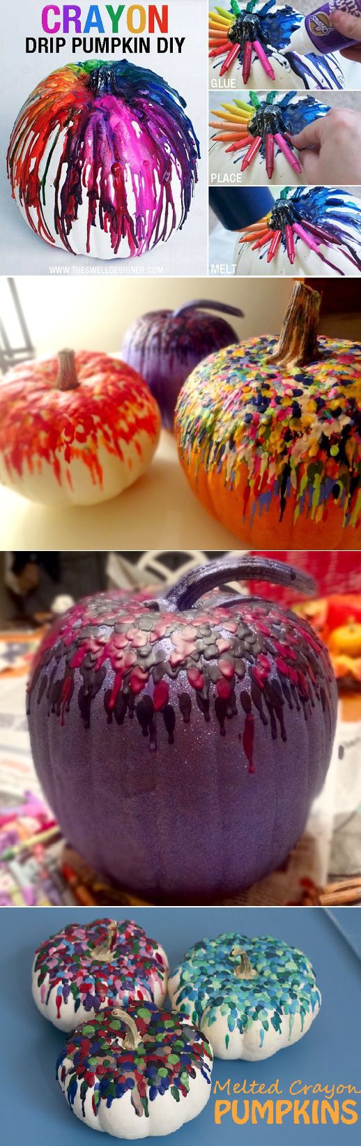 DIY Pumpkin Art Using Crayons | iCreatived