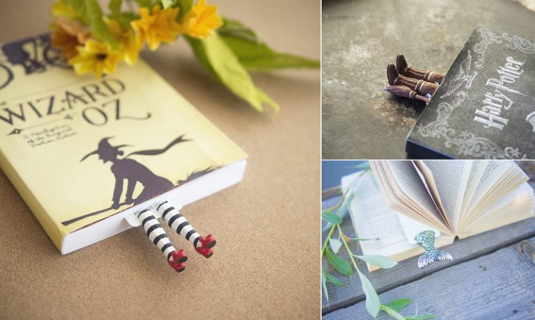 Quirky Bookmarks Look Like Tiny Legs of Literary Characters Sticking ...