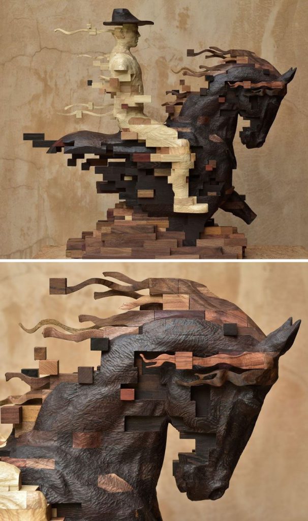 Han Hsu-Tung: Pixelated Wooden Sculpture Master | iCreatived