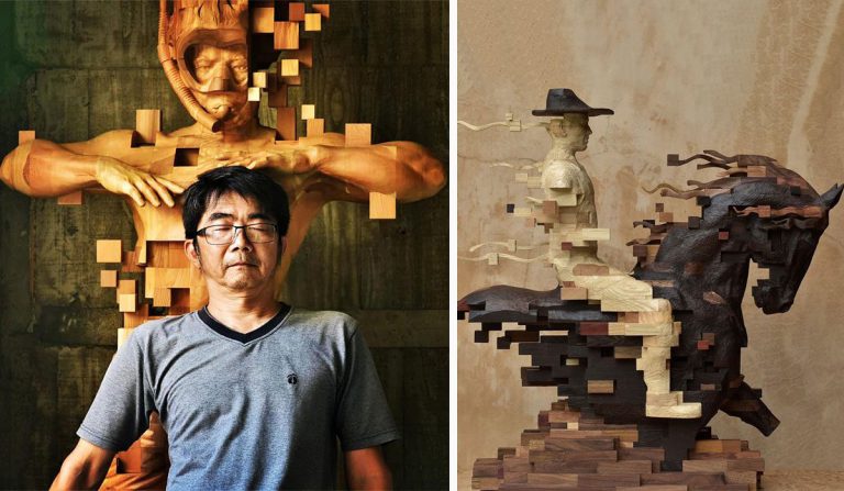 Han Hsu-Tung: Pixelated Wooden Sculpture Master | iCreatived